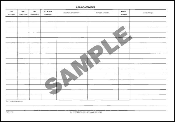 Form 112R Officer's Daily Activity Report