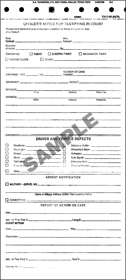 Uniform Traffic Ticket & Complaint